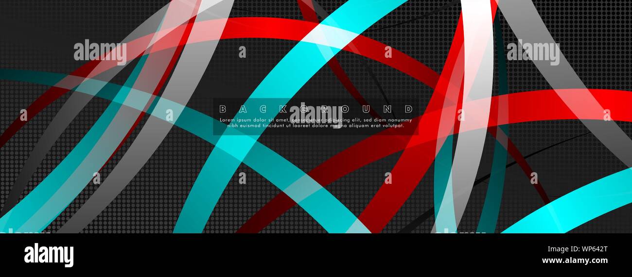 Curved abstract design with the background concept of a dark circle ...