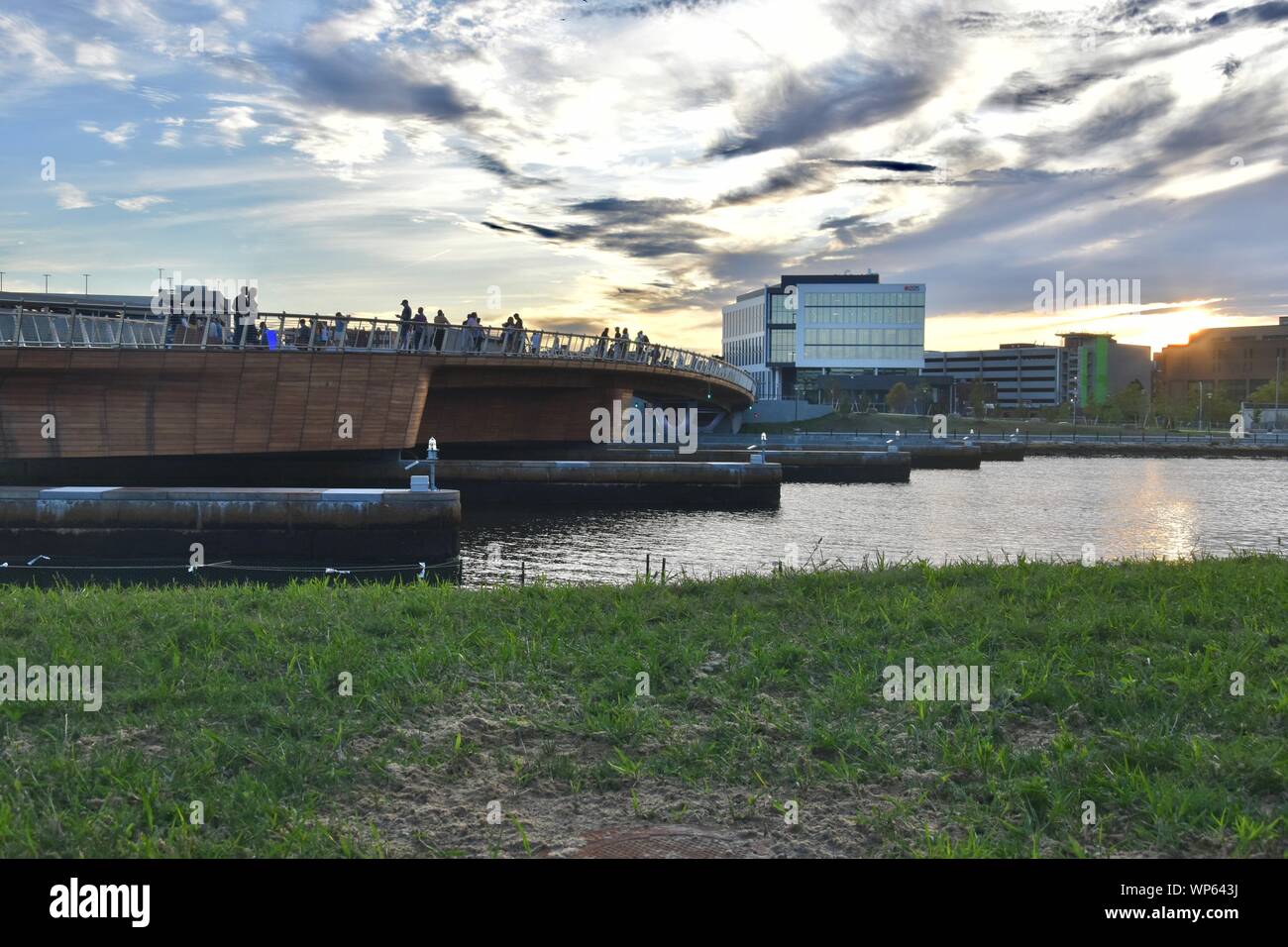 The new pedestrian bridge spanning the Providence River, Providence ...