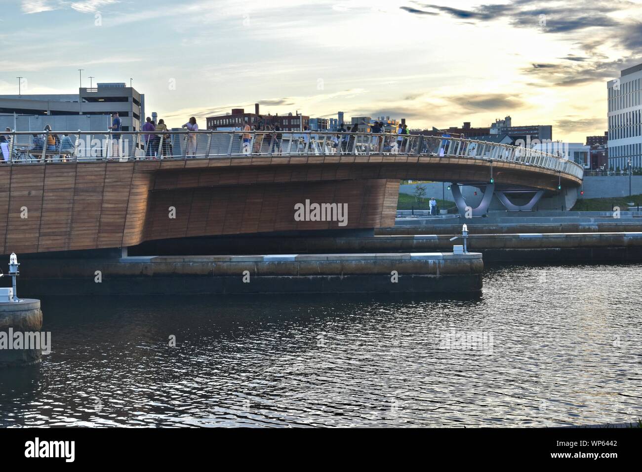 The new pedestrian bridge spanning the Providence River, Providence ...