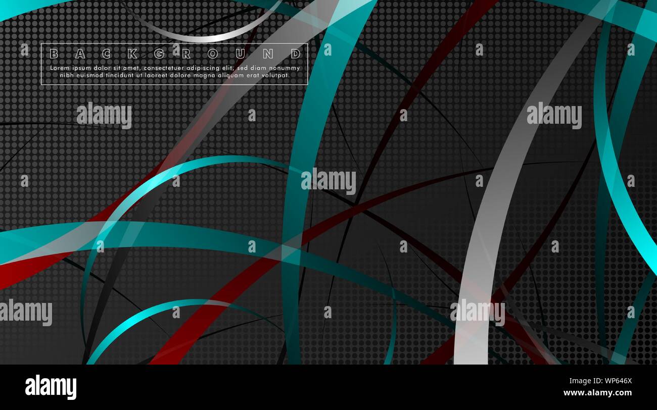 Curved abstract design with the background concept of a dark circle ...