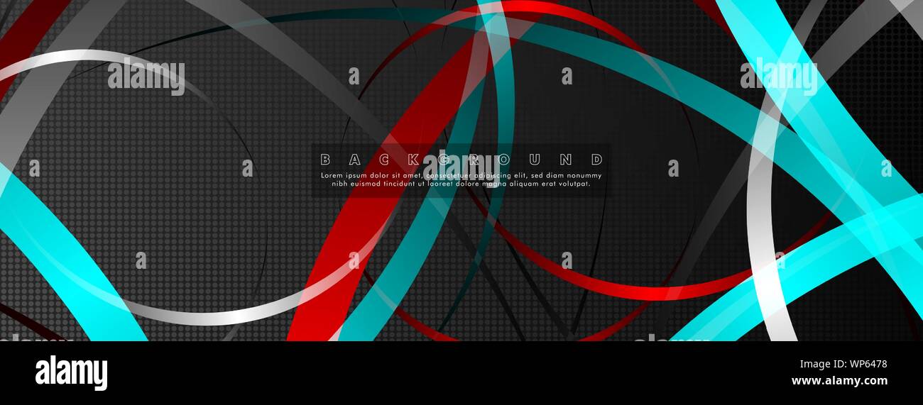 Curved abstract design with the background concept of a dark circle ...