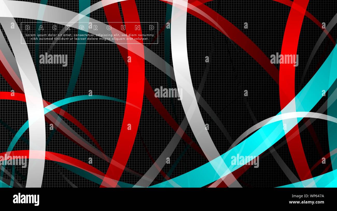 Curved abstract design with the background concept of a dark circle ...