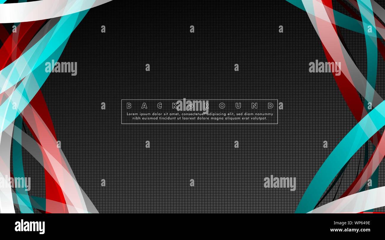 Curved abstract design with the background concept of a dark circle ...