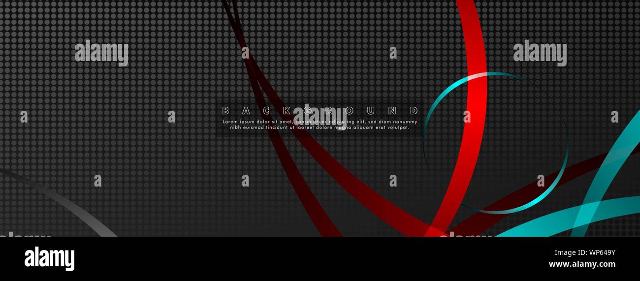 Curved abstract design with the background concept of a dark circle ...