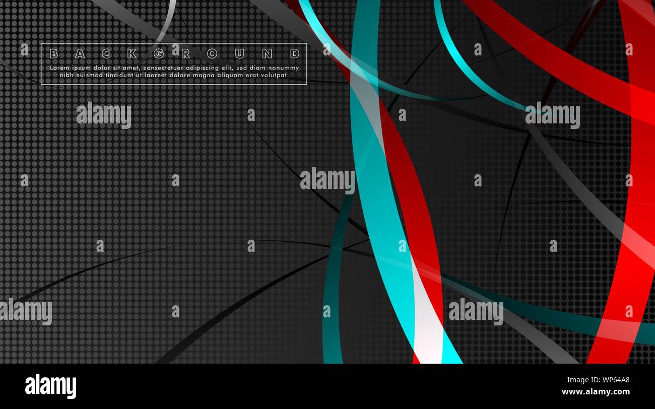 Curved abstract design with the background concept of a dark circle ...