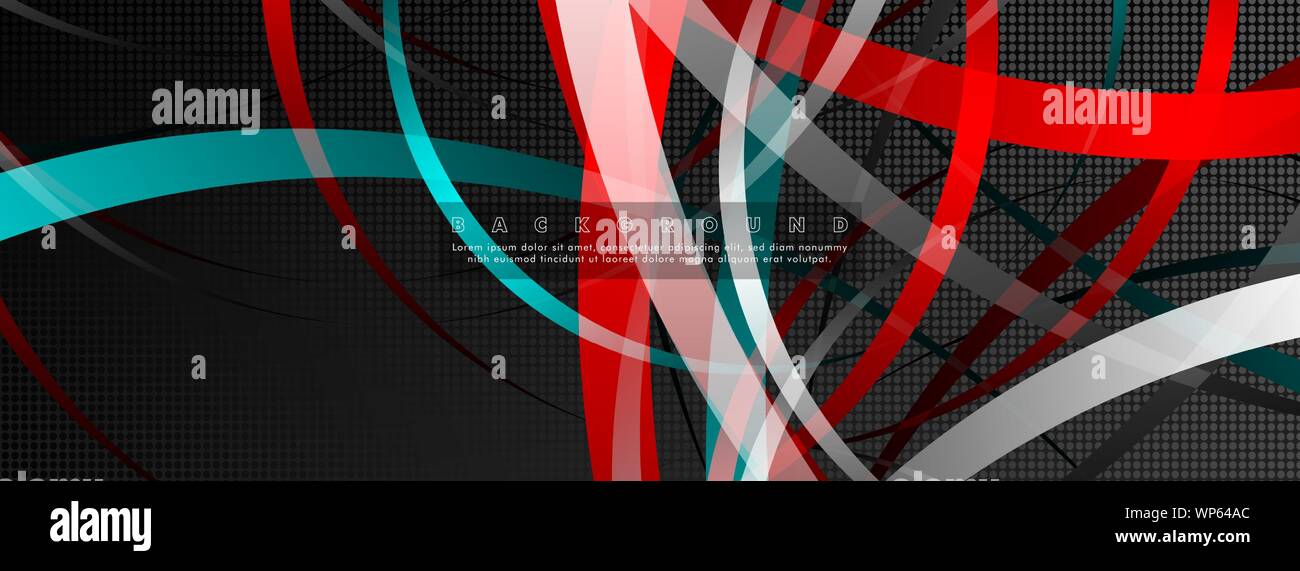 Curved abstract design with the background concept of a dark circle ...