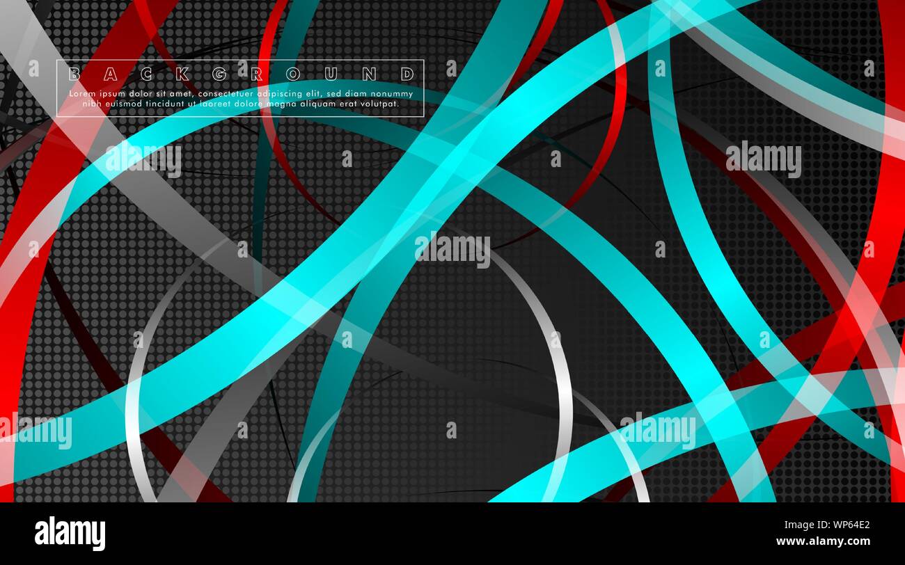 Curved abstract design with the background concept of a dark circle ...