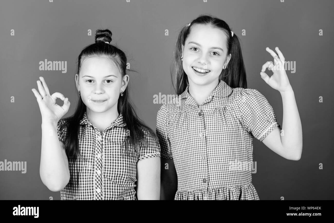 Sisterhood concept. Happy children play together. Having sister is ...