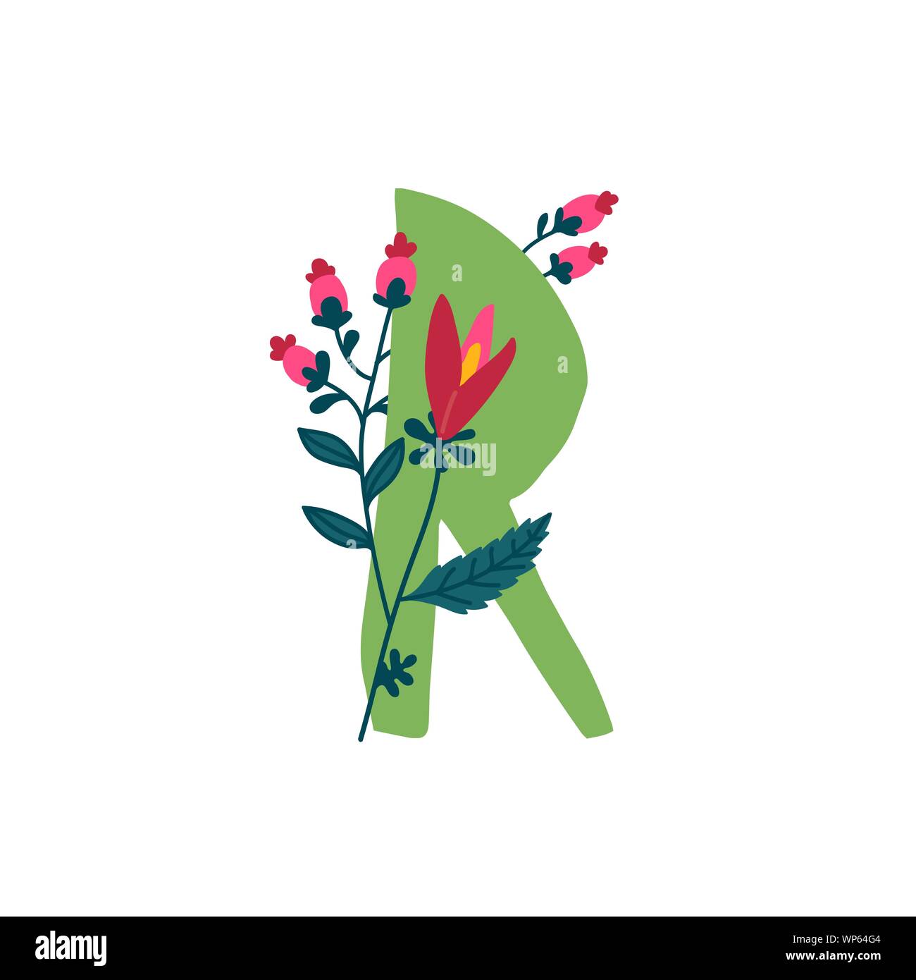 Letter r floral logo Cut Out Stock Images & Pictures - Alamy