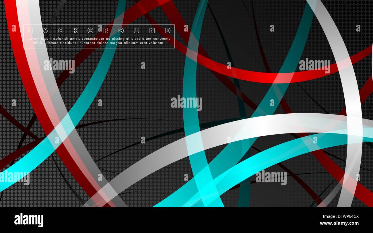 Curved abstract design with the background concept of a dark circle ...