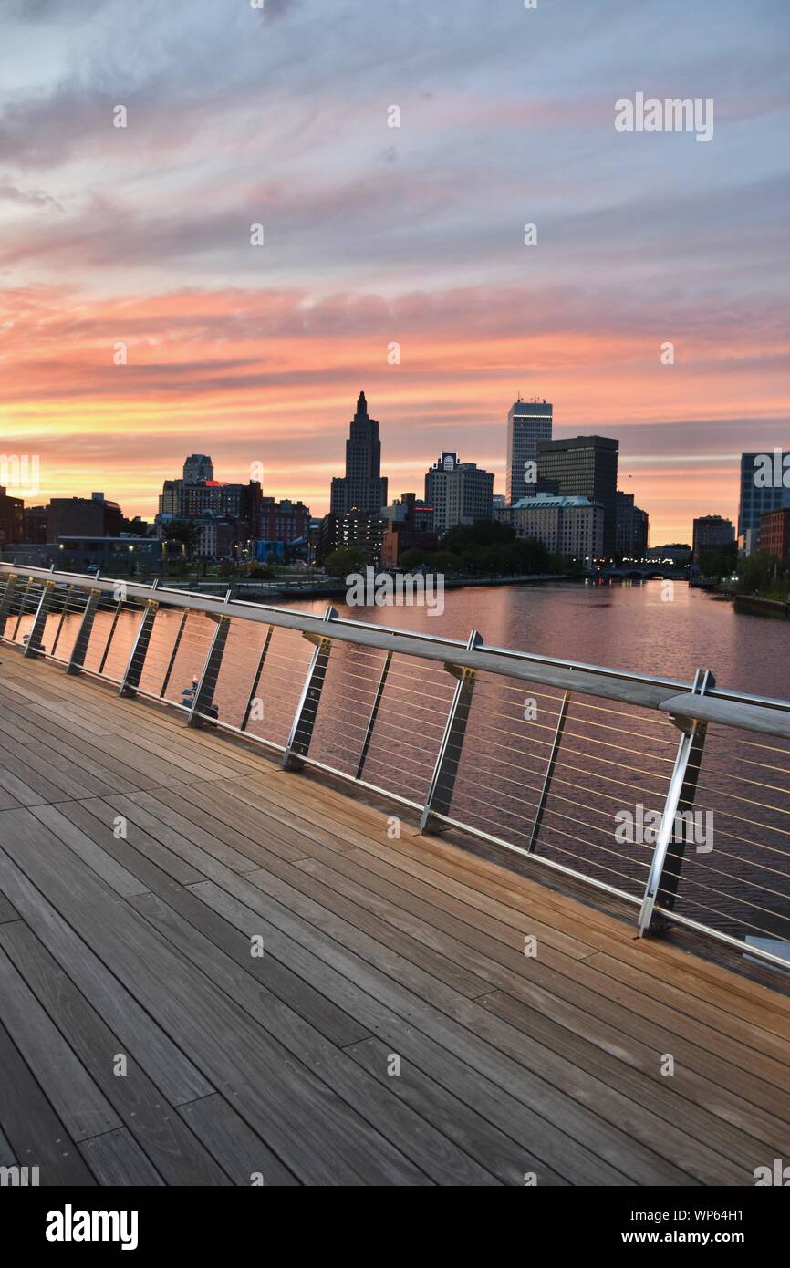 The new pedestrian bridge spanning the Providence River, Providence ...