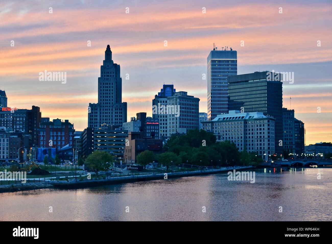 The Providence skyline as seen from across the Providence River, East ...