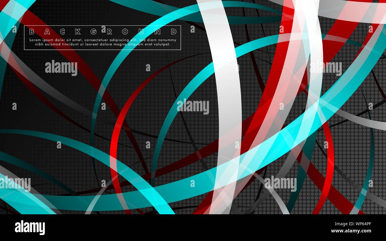 Curved abstract design with the background concept of a dark circle ...
