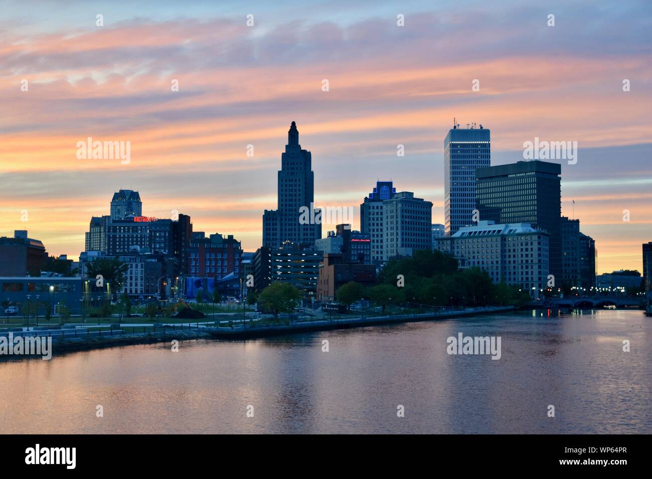 The Providence skyline as seen from across the Providence River, East ...