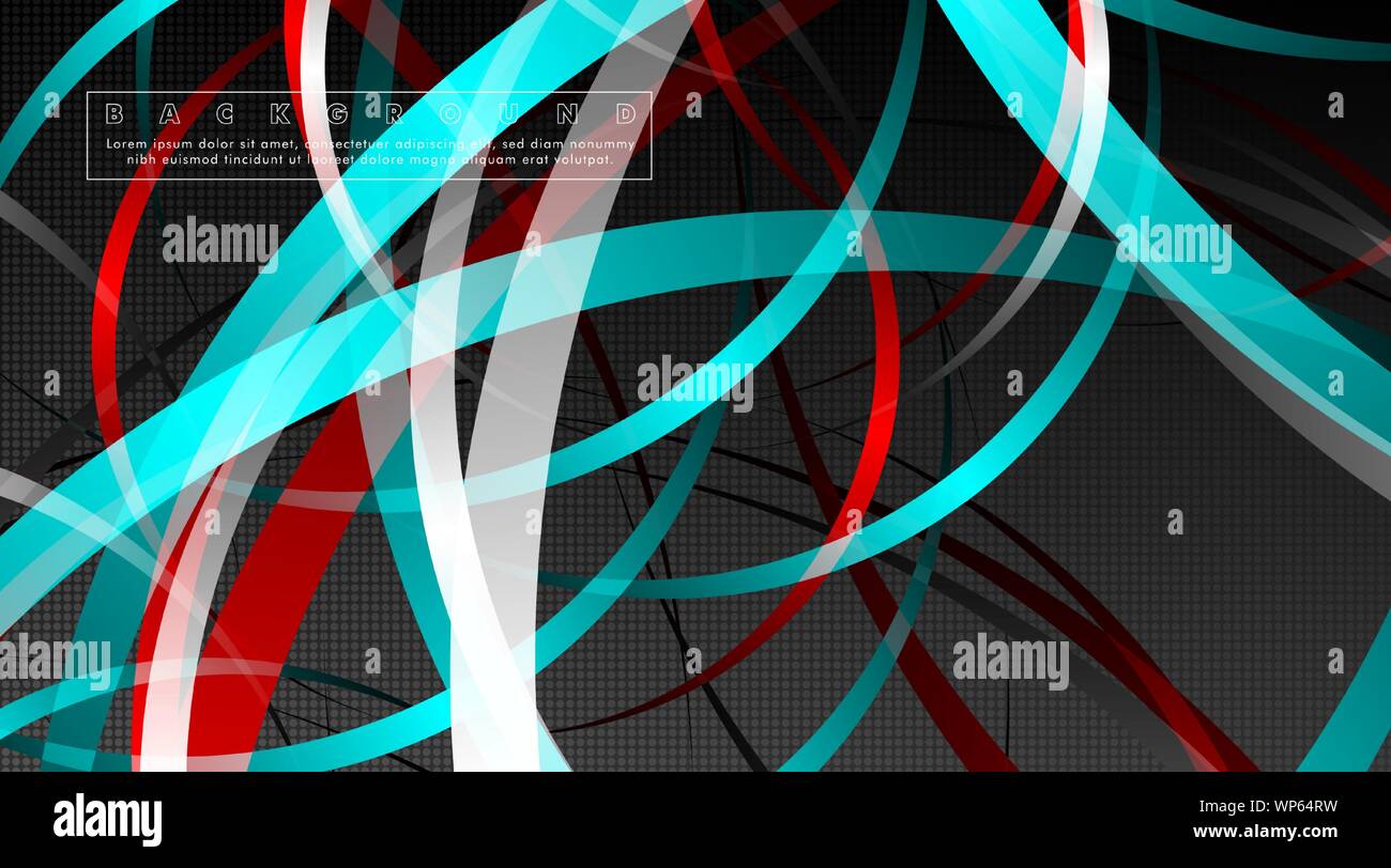 Curved abstract design with the background concept of a dark circle ...