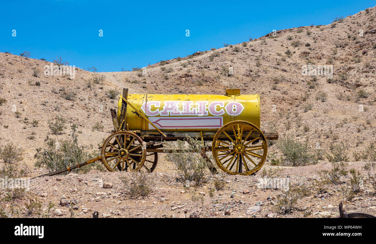 Calico ghost town California, USA. May 29, 2019. Old horse carriage ...