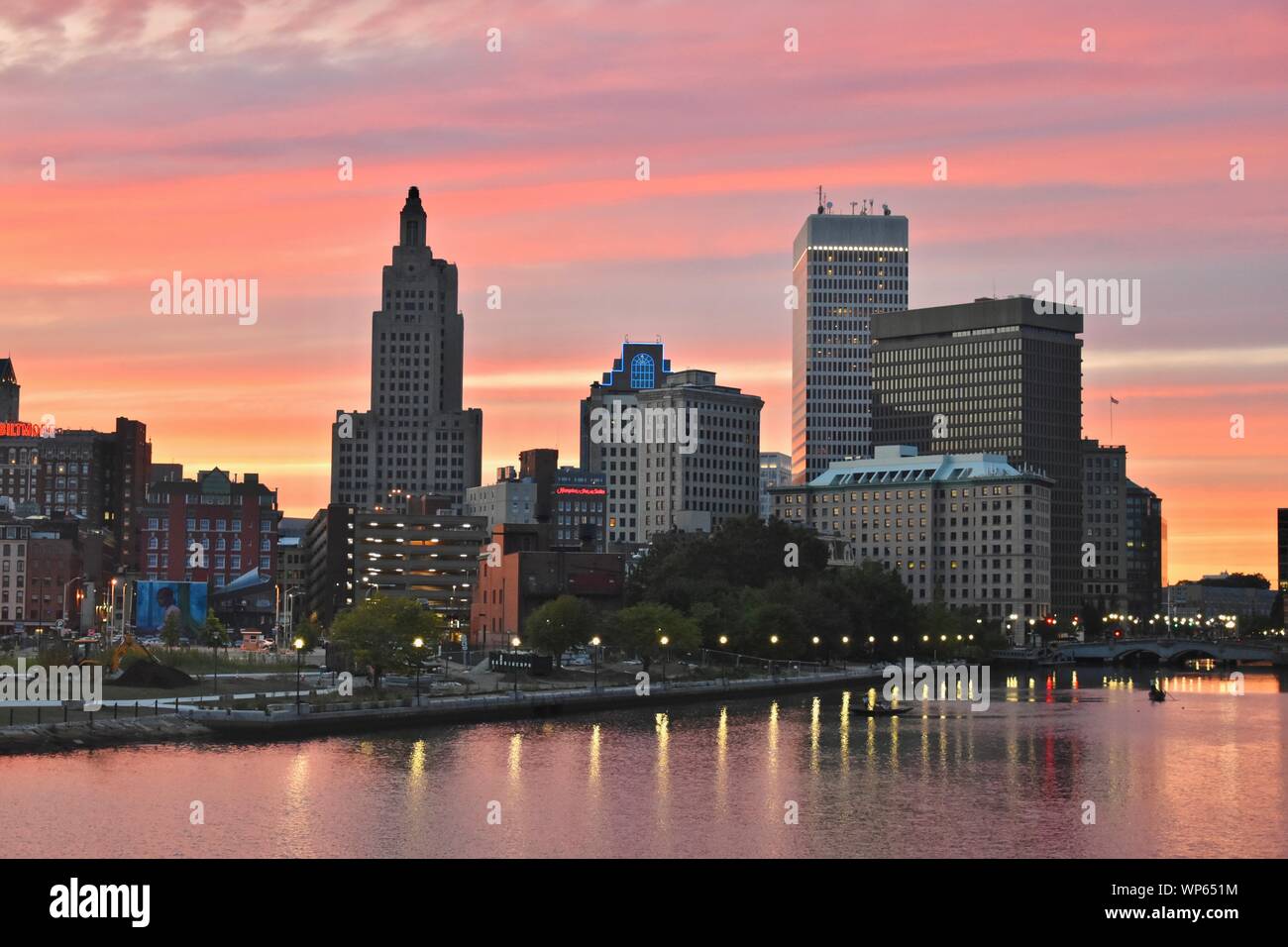 The Providence skyline as seen from across the Providence River, East ...