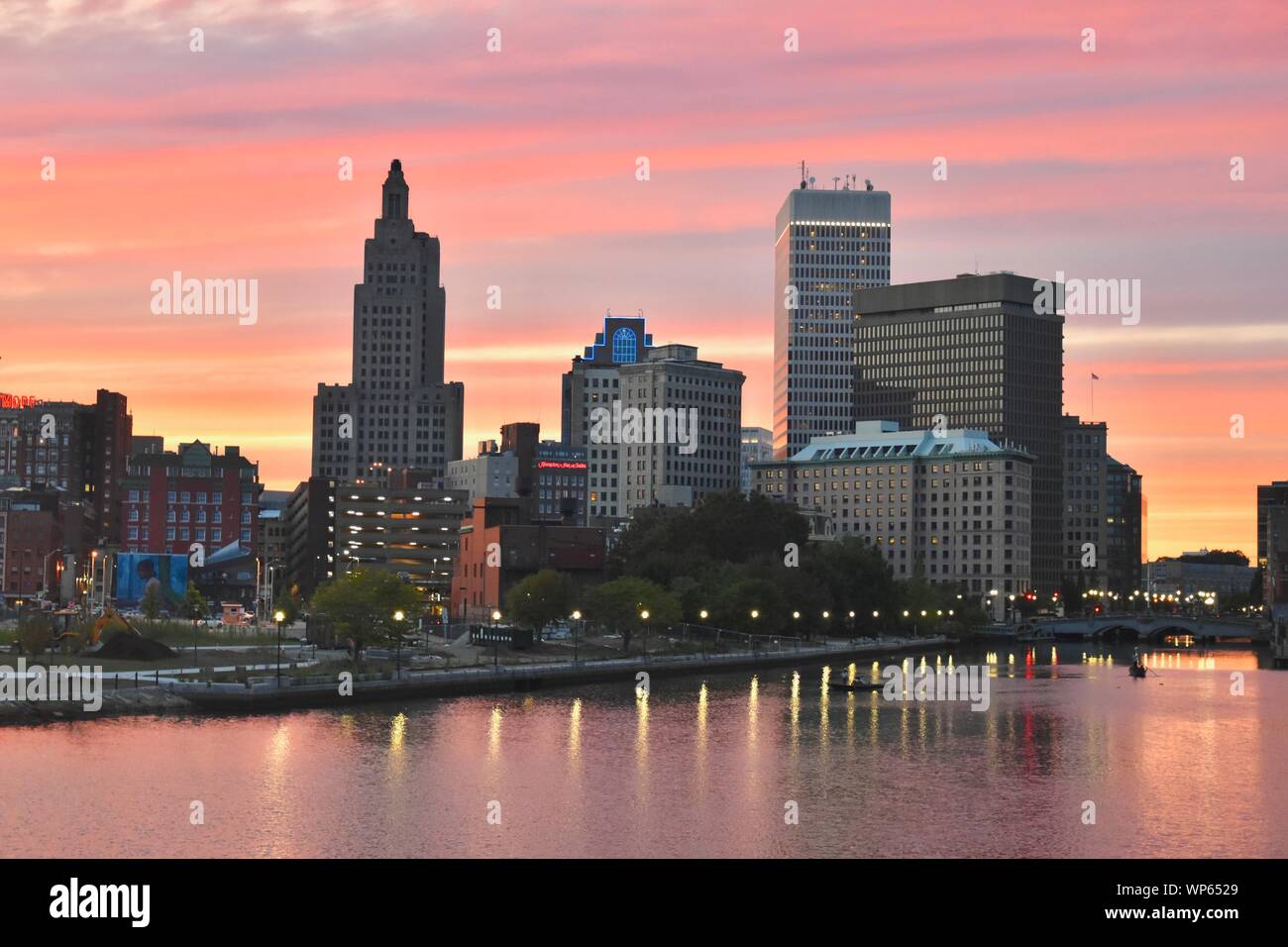 The Providence skyline as seen from across the Providence River, East ...
