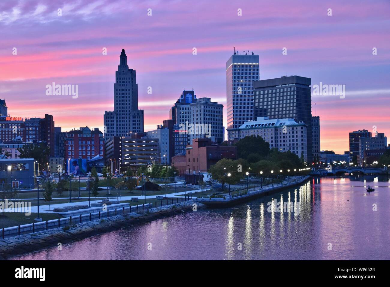 The Providence skyline as seen from across the Providence River, East ...