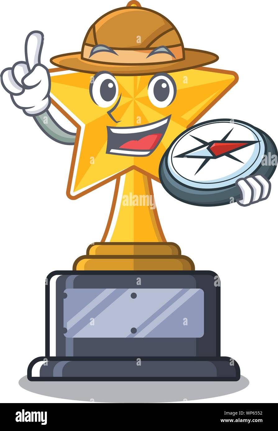 Explorer star trophy isolated in the cartoon Stock Vector Image & Art ...