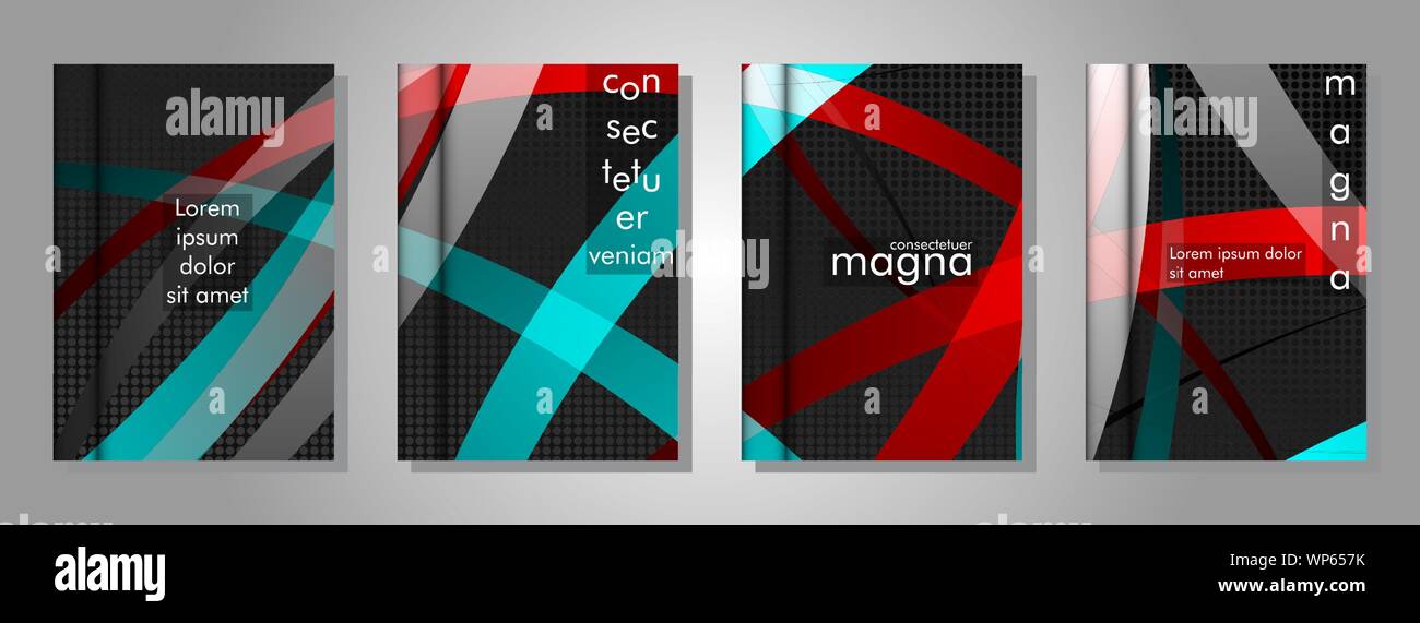 book cover collection. design with a colorful ribbon pattern on a metal ...