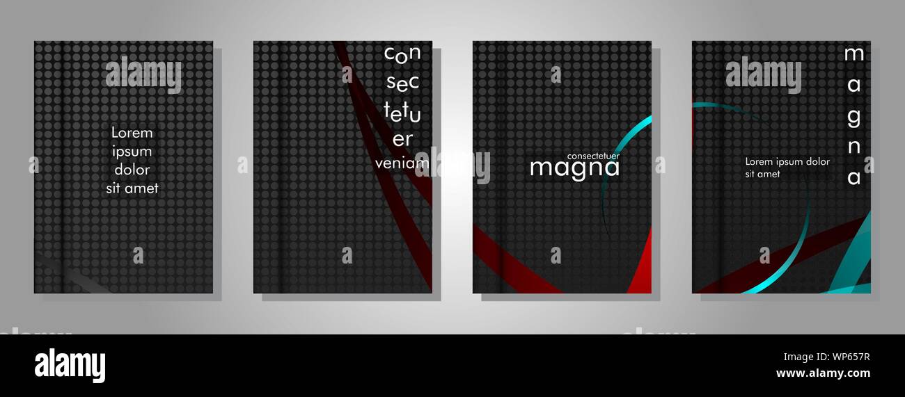 book cover collection. design with a colorful ribbon pattern on a metal ...