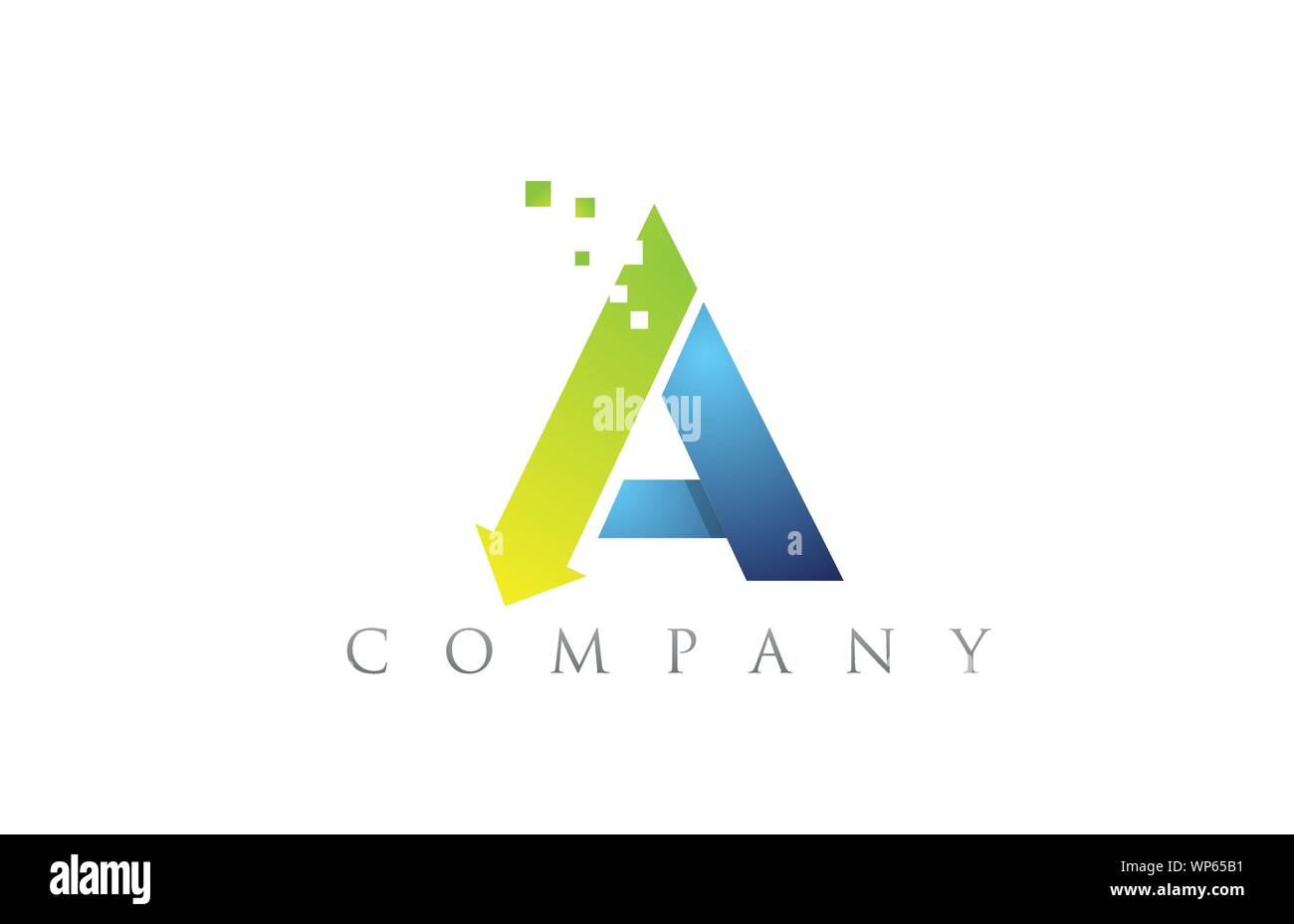 A blue green alphabet letter logo icon design suitable for a company or ...