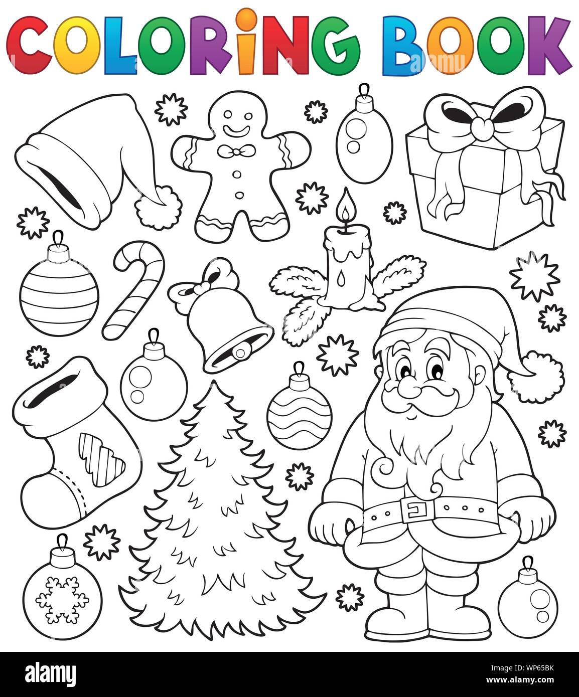 Coloring book Christmas thematics 4 Stock Vector Image & Art - Alamy