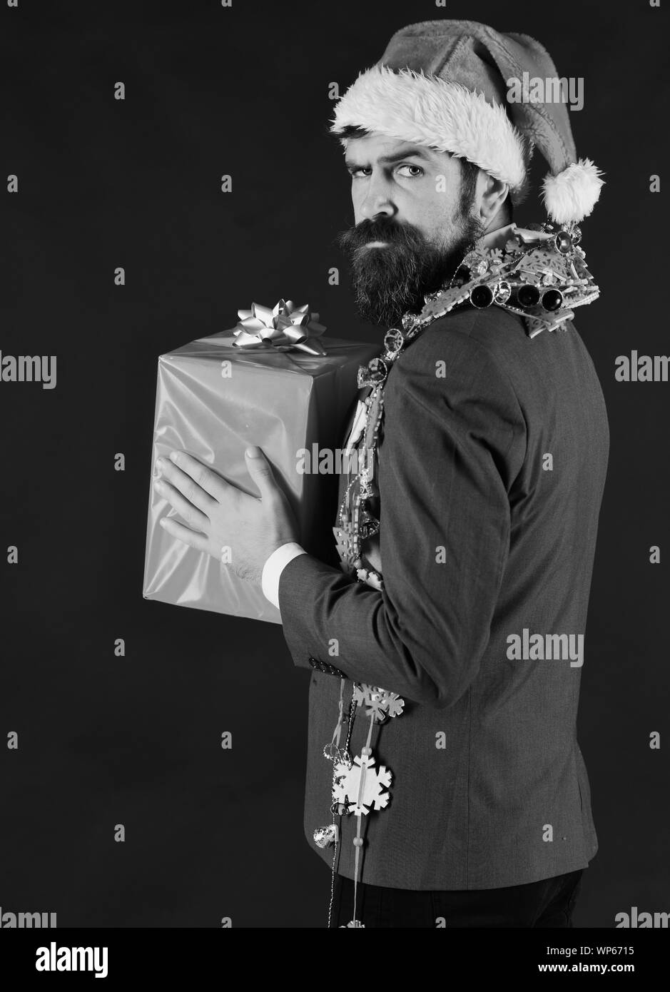 New year businessman santa Black and White Stock Photos & Images - Alamy