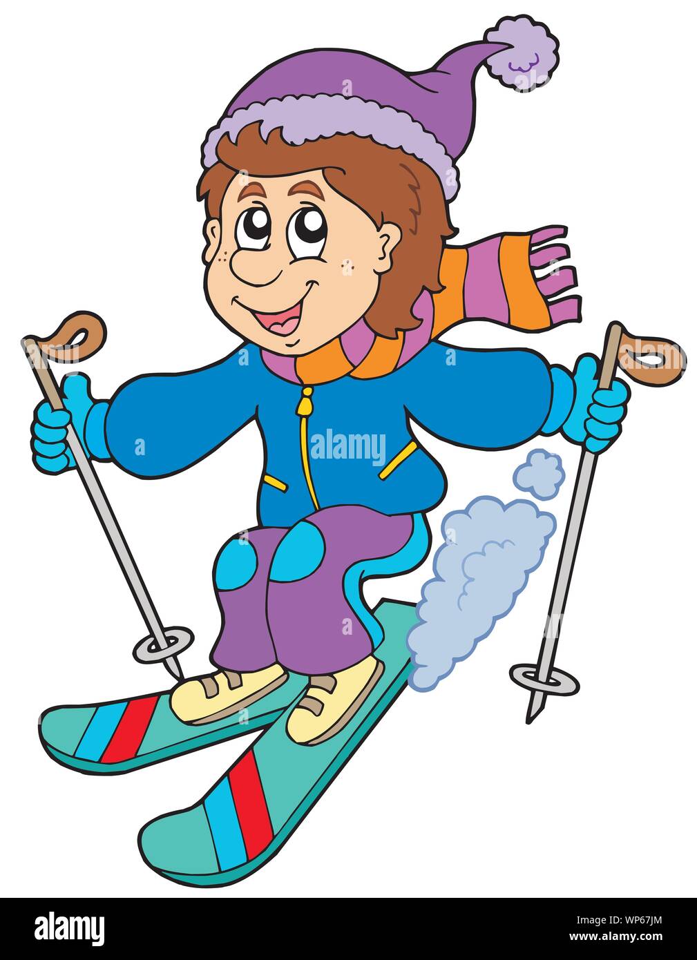 Cartoon skiing boy Stock Vector Image & Art - Alamy