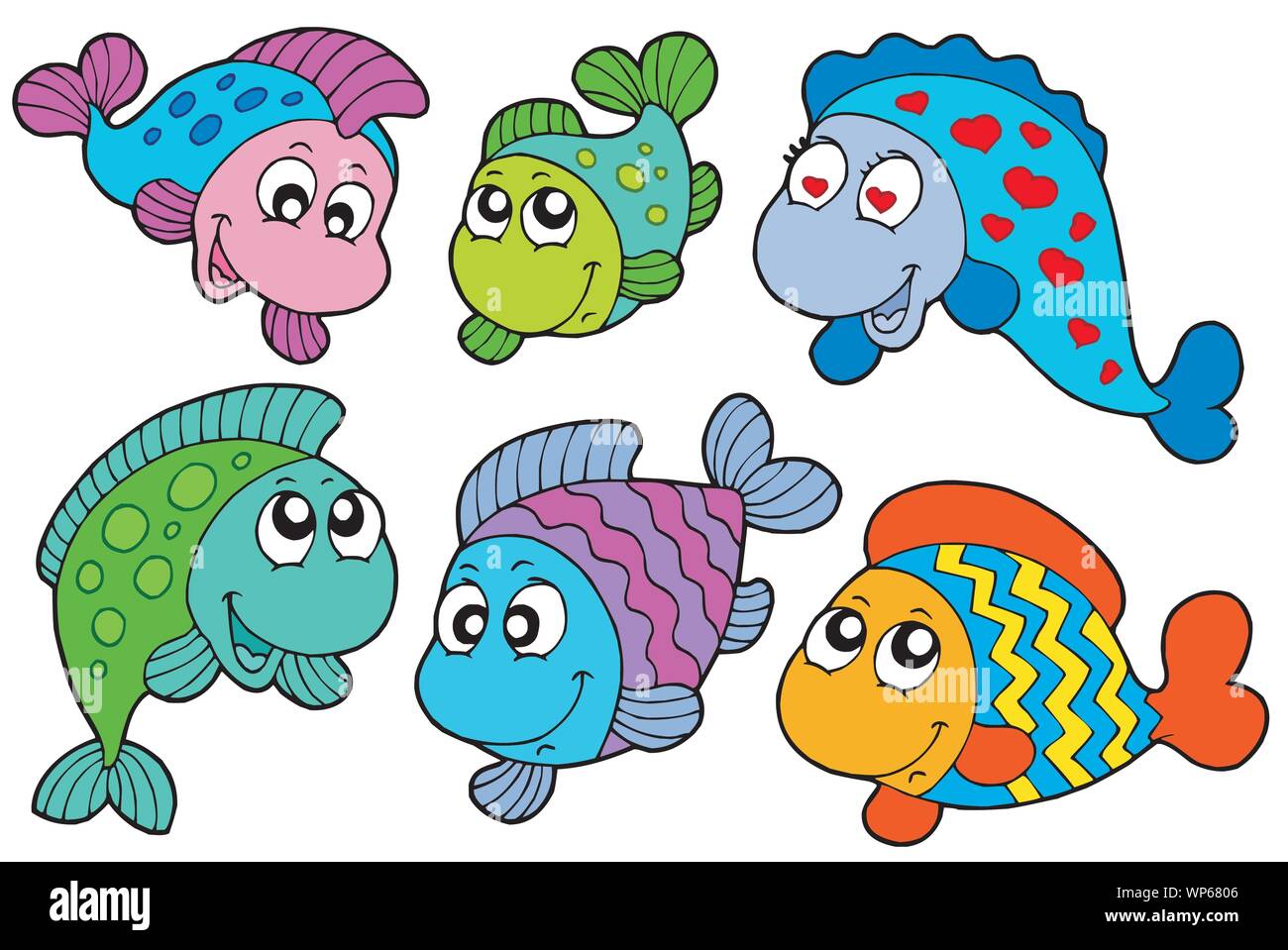 Crazy fishes collection Stock Vector Image & Art - Alamy