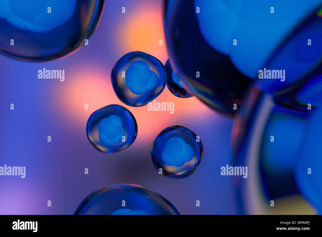 Colorful background and cells, the concept of biotechnology, 3d ...