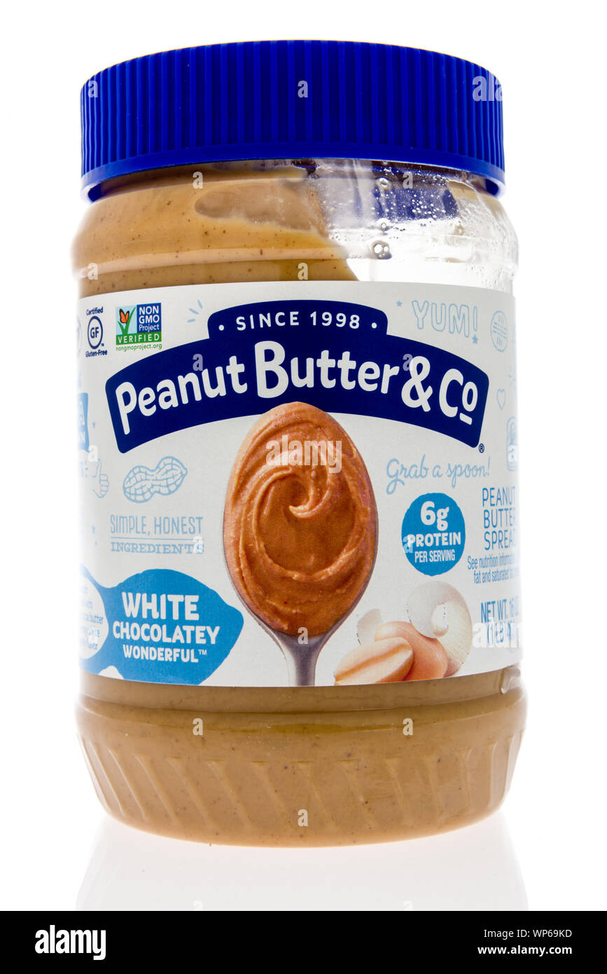 Wnneconne, WI - 6 September 2019: A jar of Peanut Butter and Co White ...