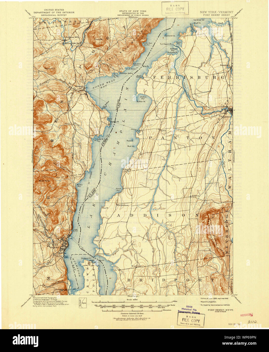 Port henry new york map hi-res stock photography and images - Alamy