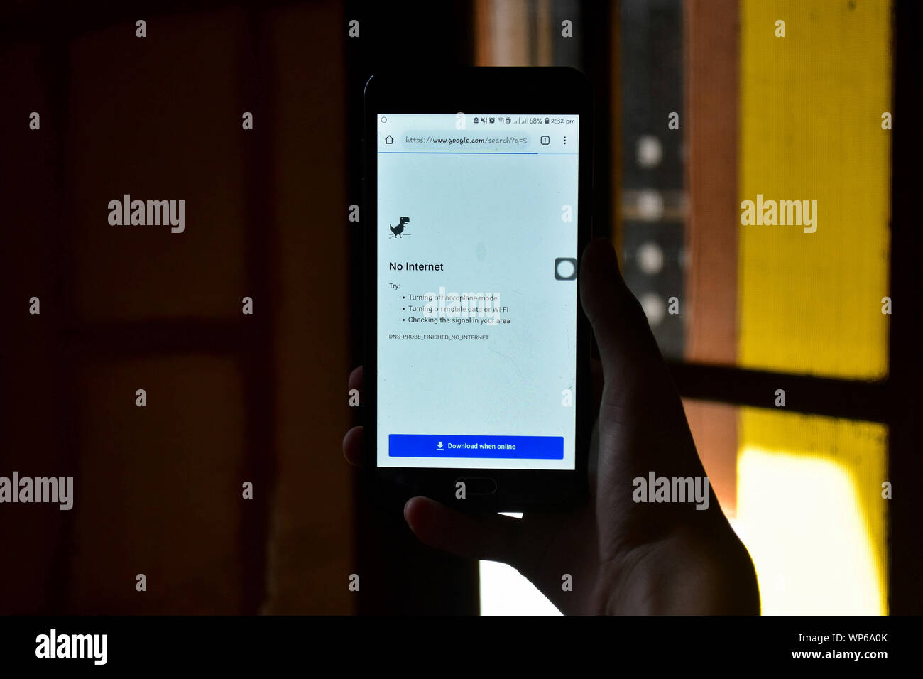 Srinagar, India. 07th Sep, 2019. No Internet notification displayed on ...