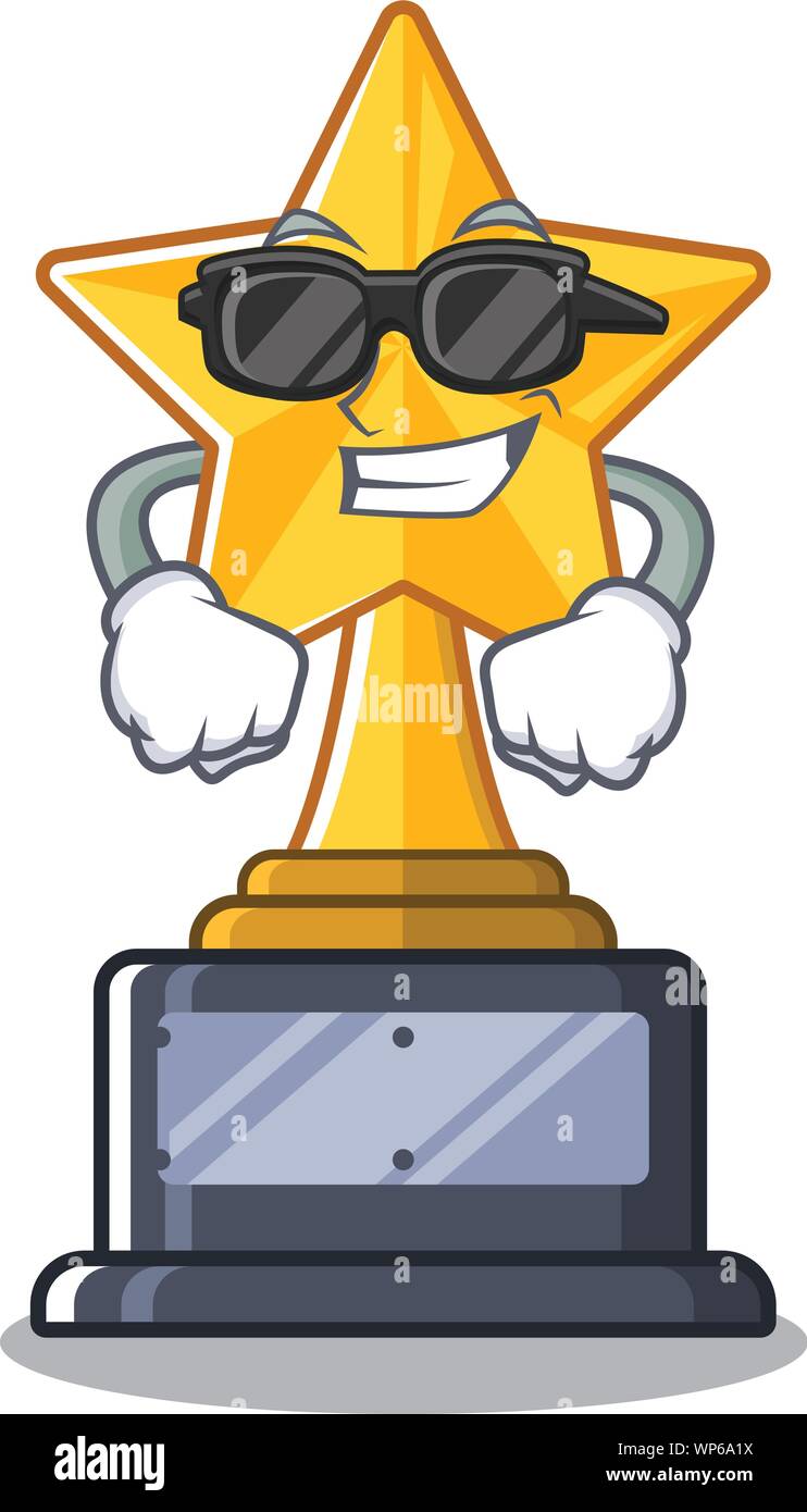 Super cool star trophy with the character shape Stock Vector Image ...