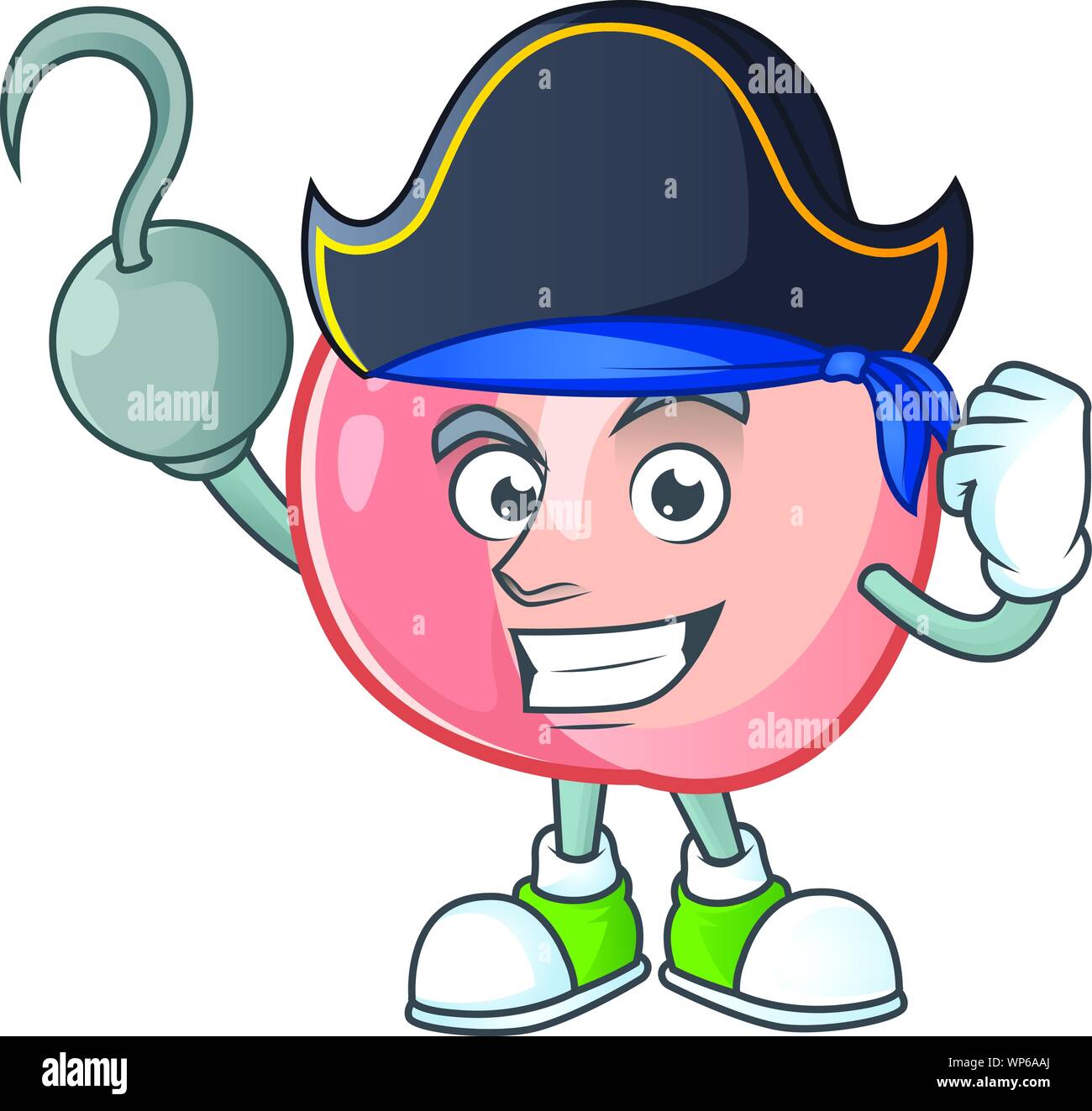 Pirate cartoon peach isolated on white background Stock Vector Image ...