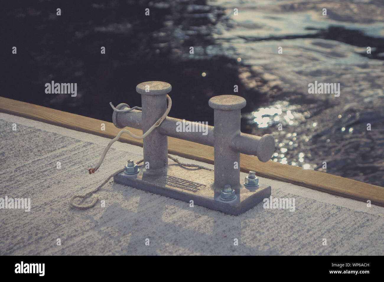 Floating pier dock ladder background Stock Photo - Alamy