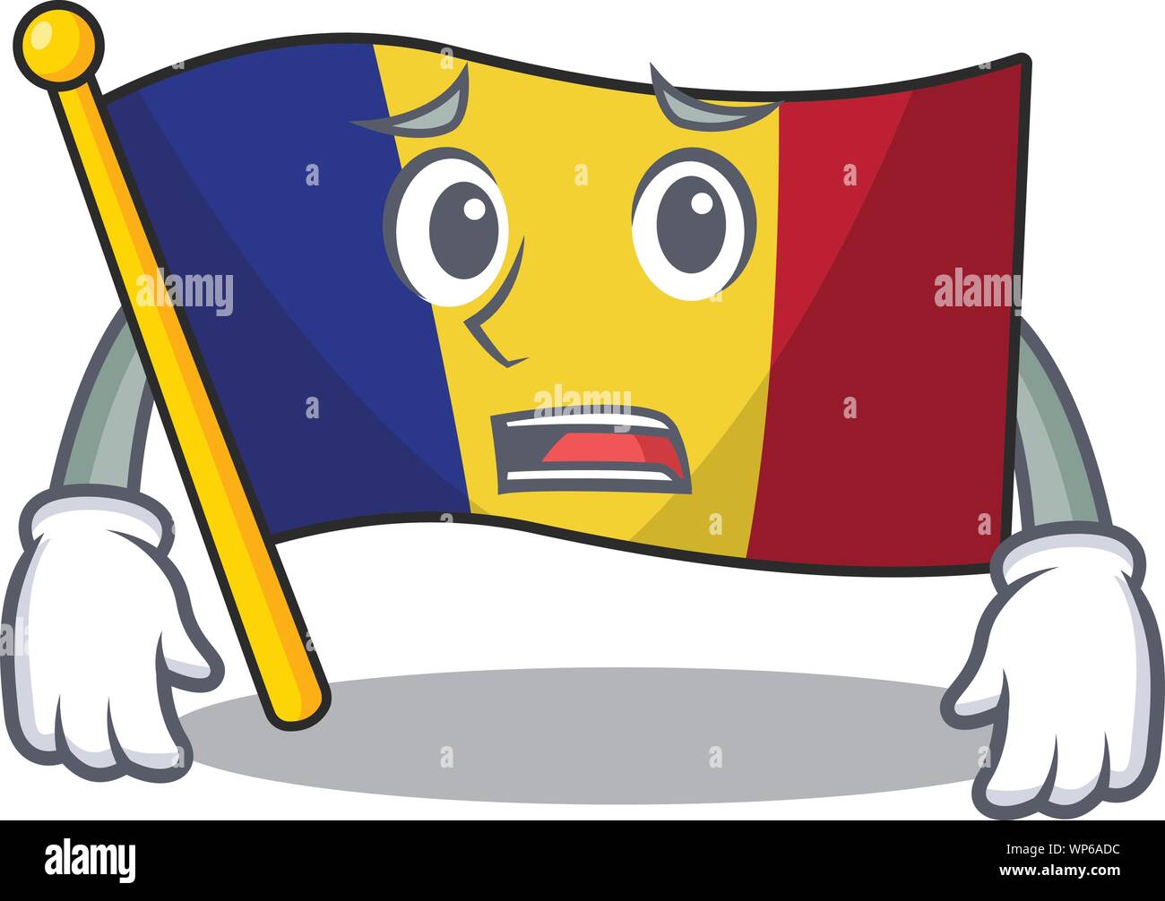 Afraid romanian cartoon flag folded in drawer Stock Vector Image & Art ...