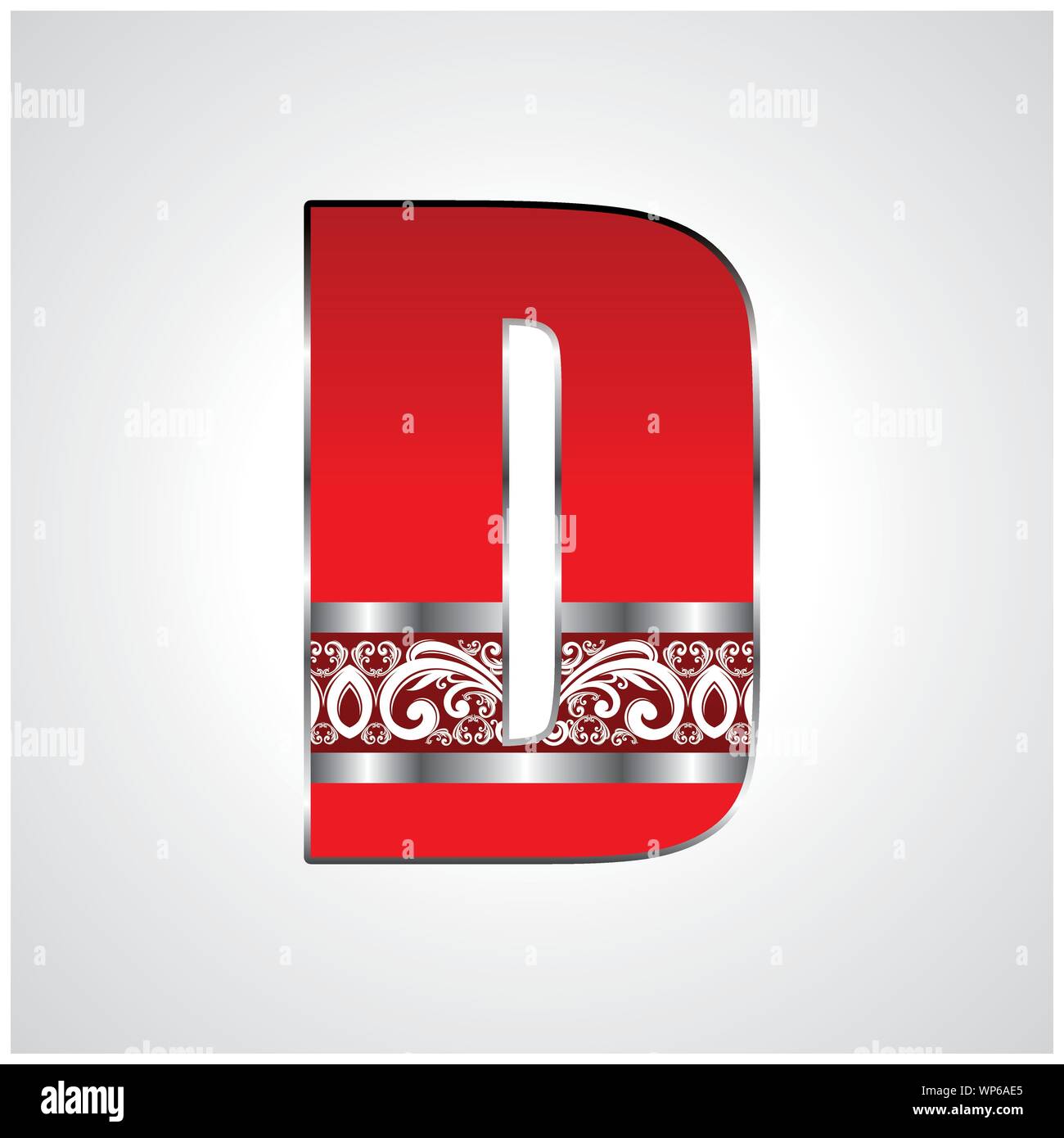 Red Silver Decorative Alphabet Stock Vector Image & Art - Alamy