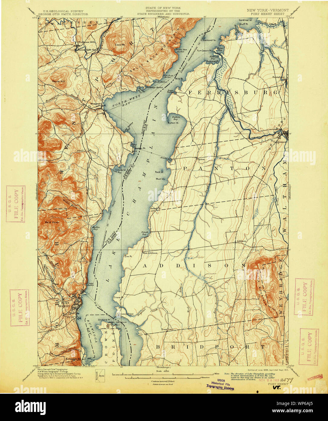 New York NY Port Henry 148159 1898 62500 Restoration Stock Photo - Alamy