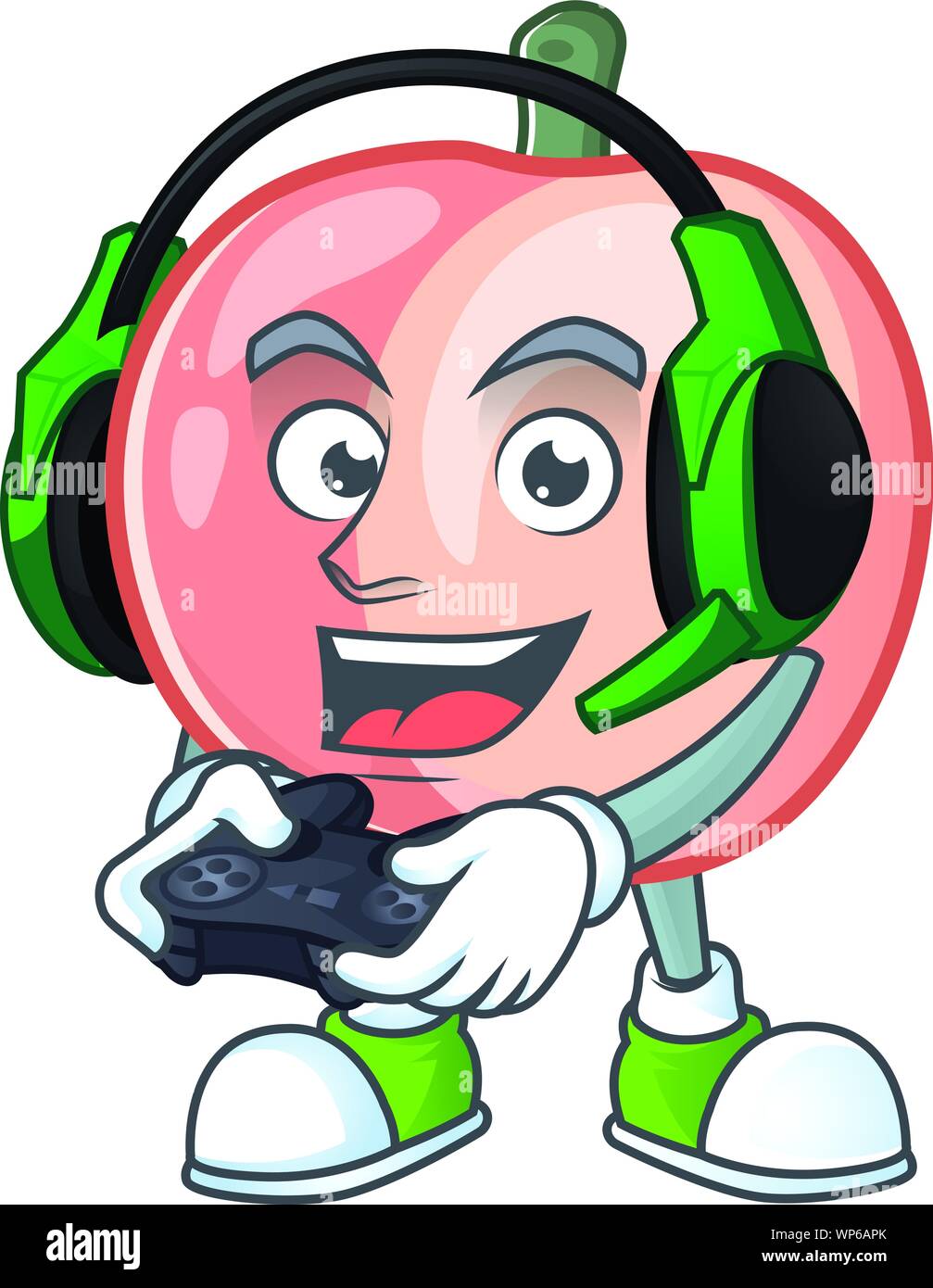 Gaming cartoon peach isolated on white background Stock Vector Image ...