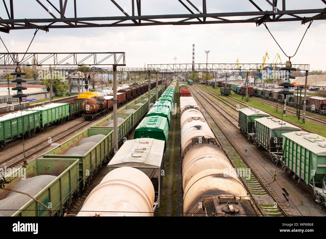 Railroad infrastructure - station of freight trains Stock Photo - Alamy