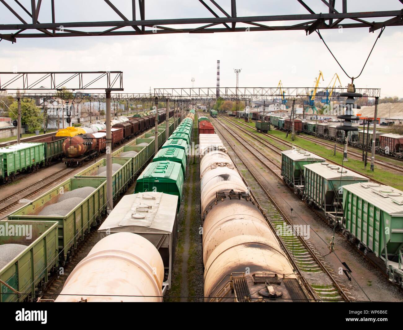 Railroad infrastructure - station of freight trains Stock Photo - Alamy