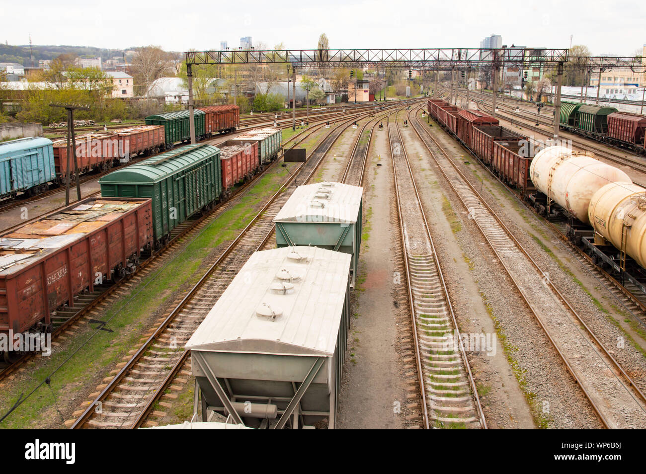 Railroad infrastructure - station of freight trains Stock Photo - Alamy