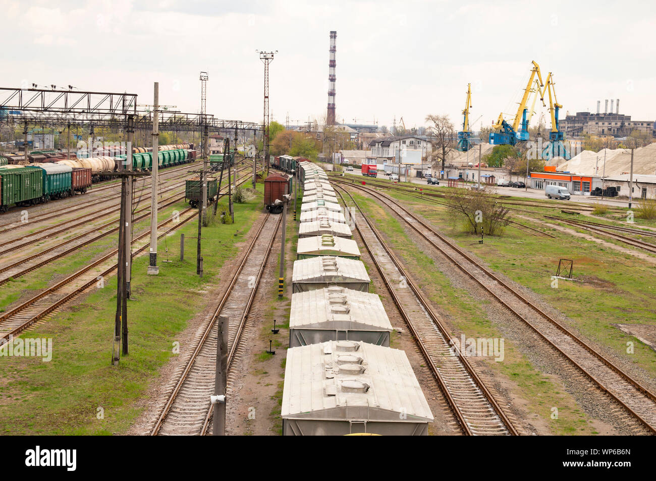 Railroad infrastructure - station of freight trains Stock Photo - Alamy