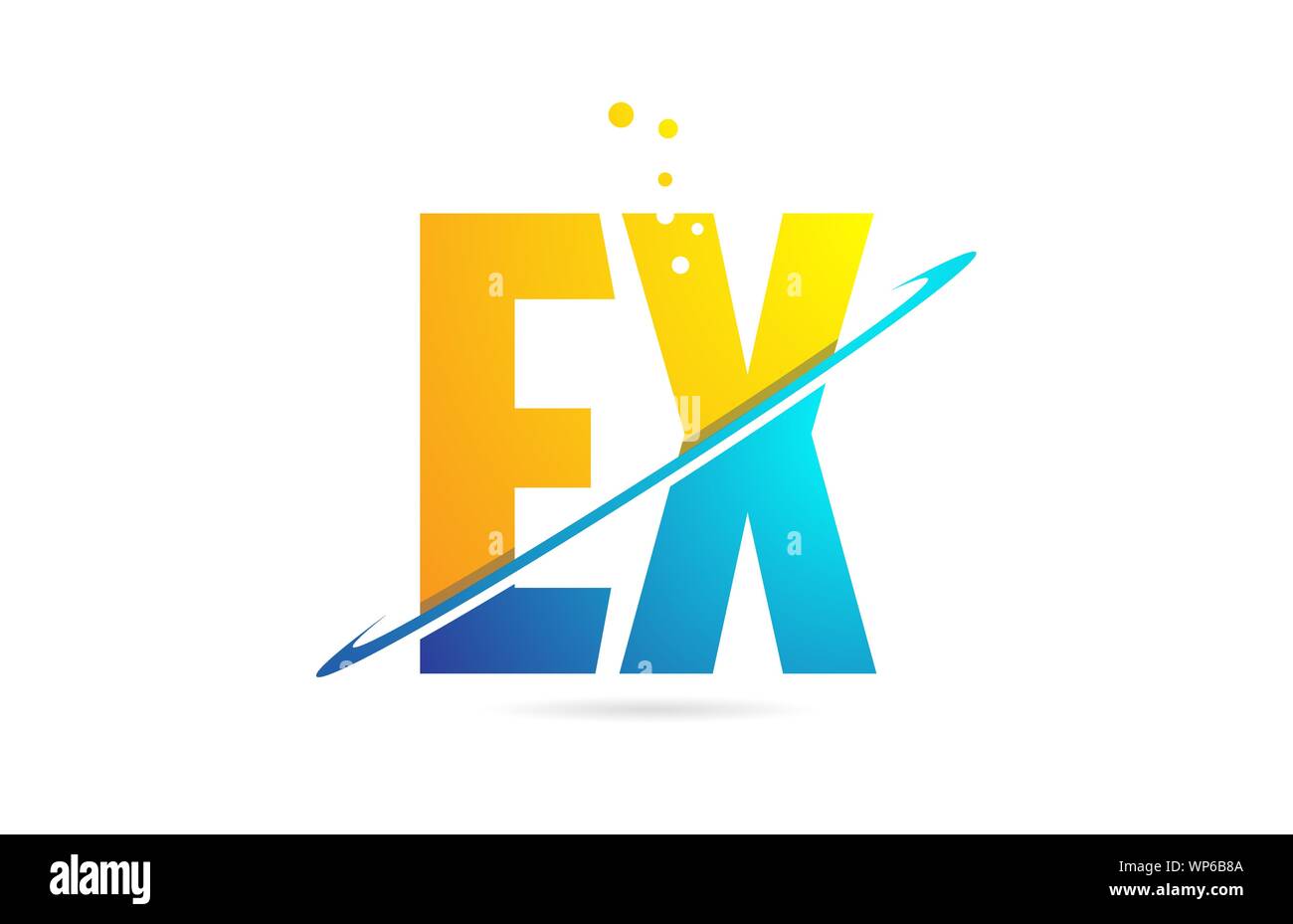 alphabet letter EX E X combination in blue and orange colors suitable ... alphabet letter EX E X combination in blue and orange colors suitable ...