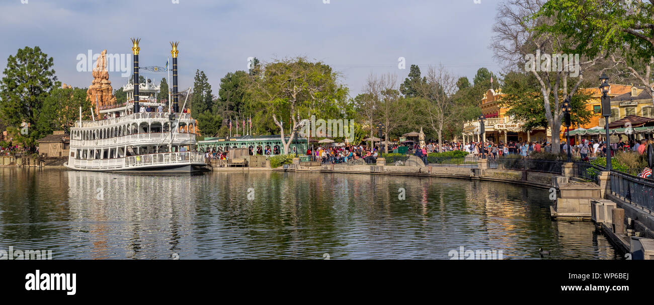 View of the Disneyland Park in Anaheim, California. Disneyland is Walt ...
