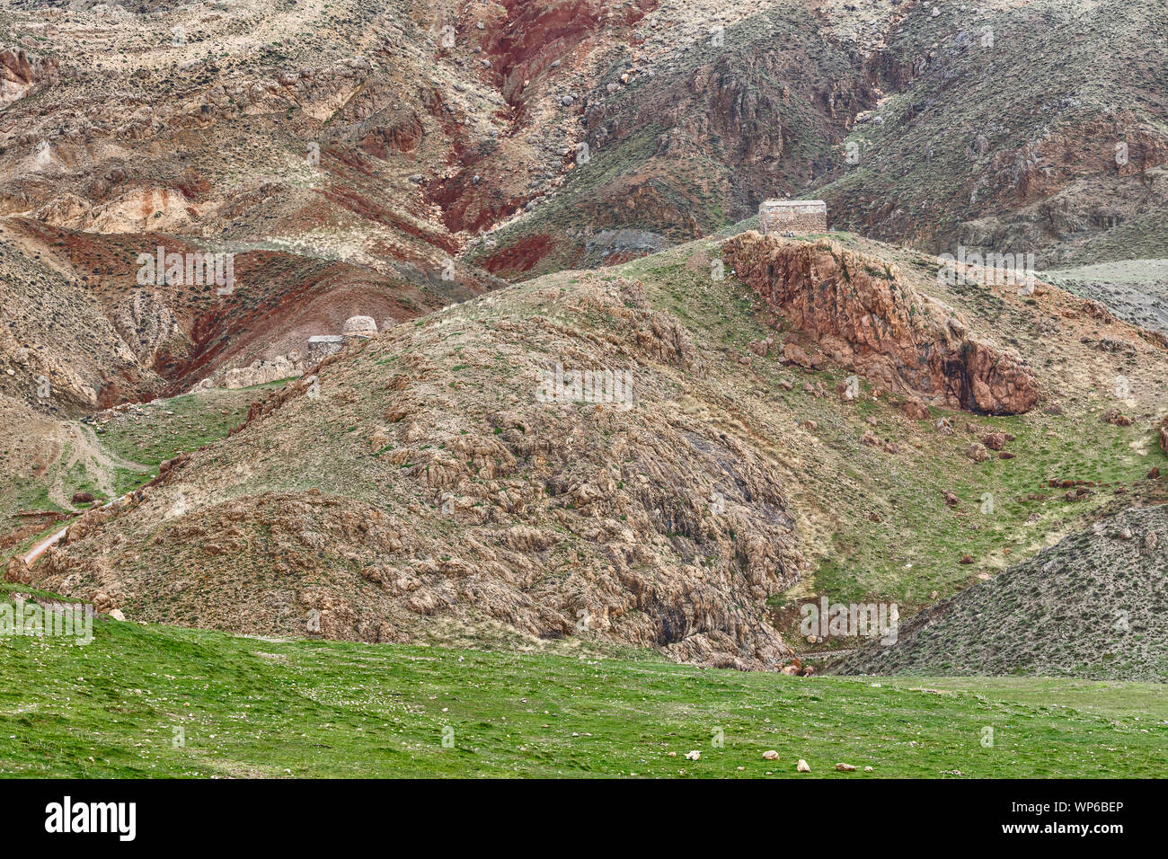 Mountain valley landscape, Qareh Kelisa, Qarah Kalisa, Chaldoran County ...