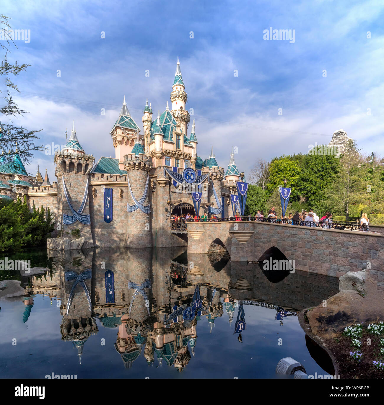 View of the Disneyland Park in Anaheim, California. Disneyland is Walt ...